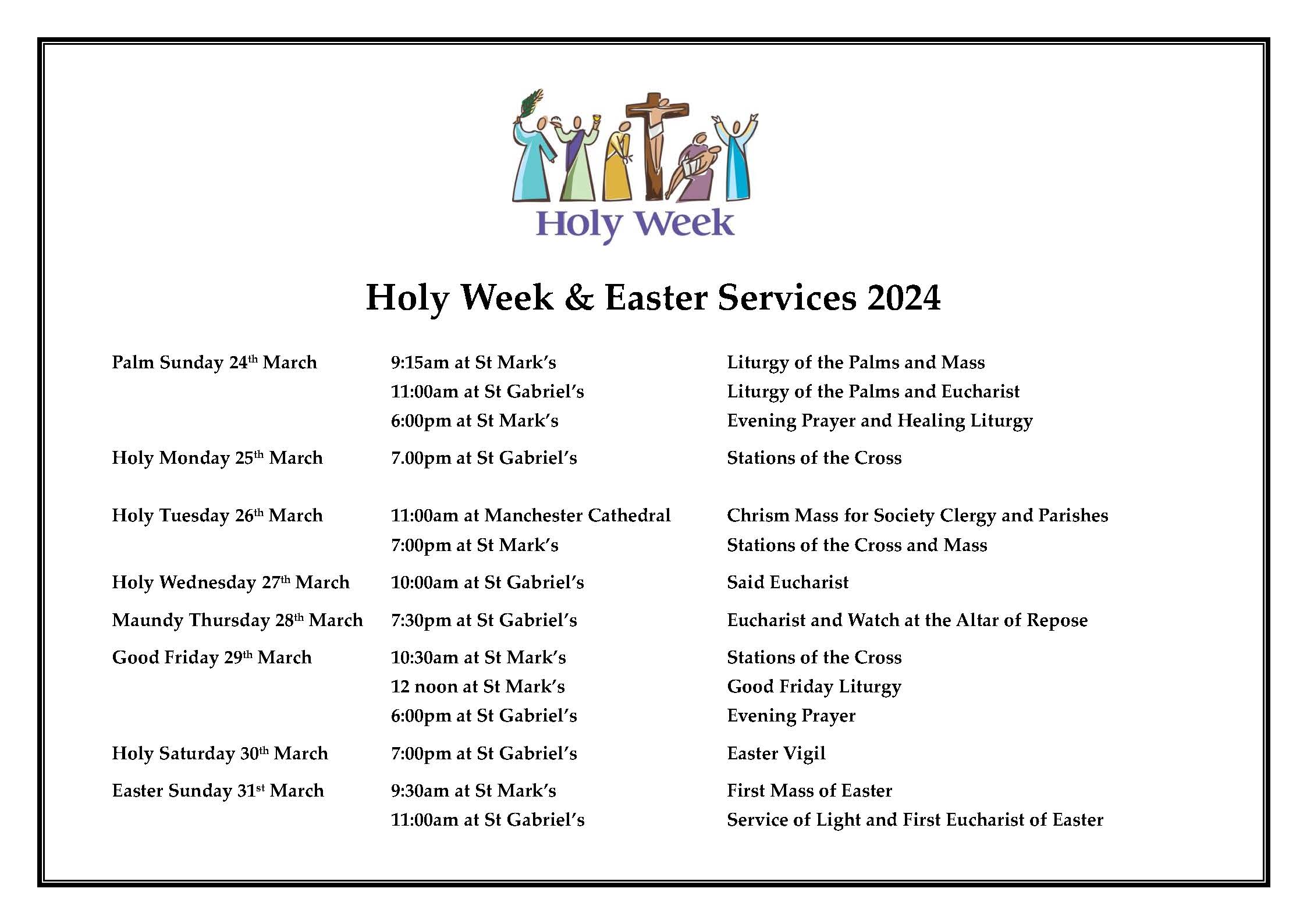 Holy Week and Easter Services 2024 – Parish Church of St Mark Chadderton