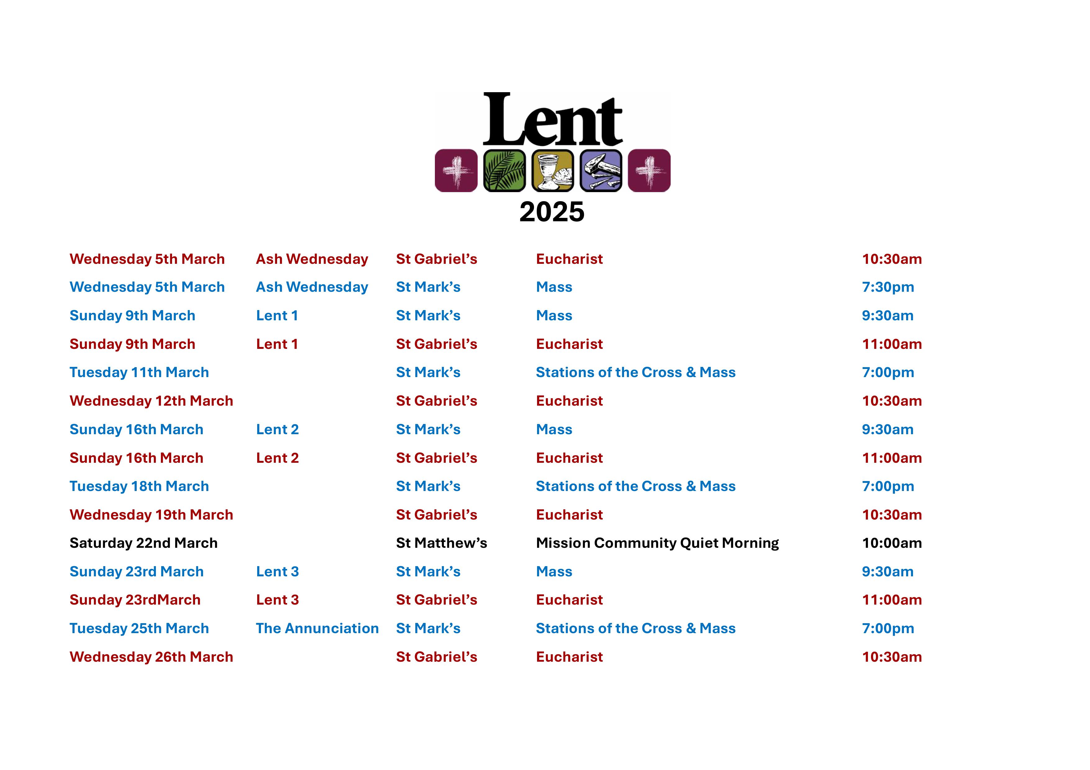 Lent 2025 – Parish Church of St Mark Chadderton