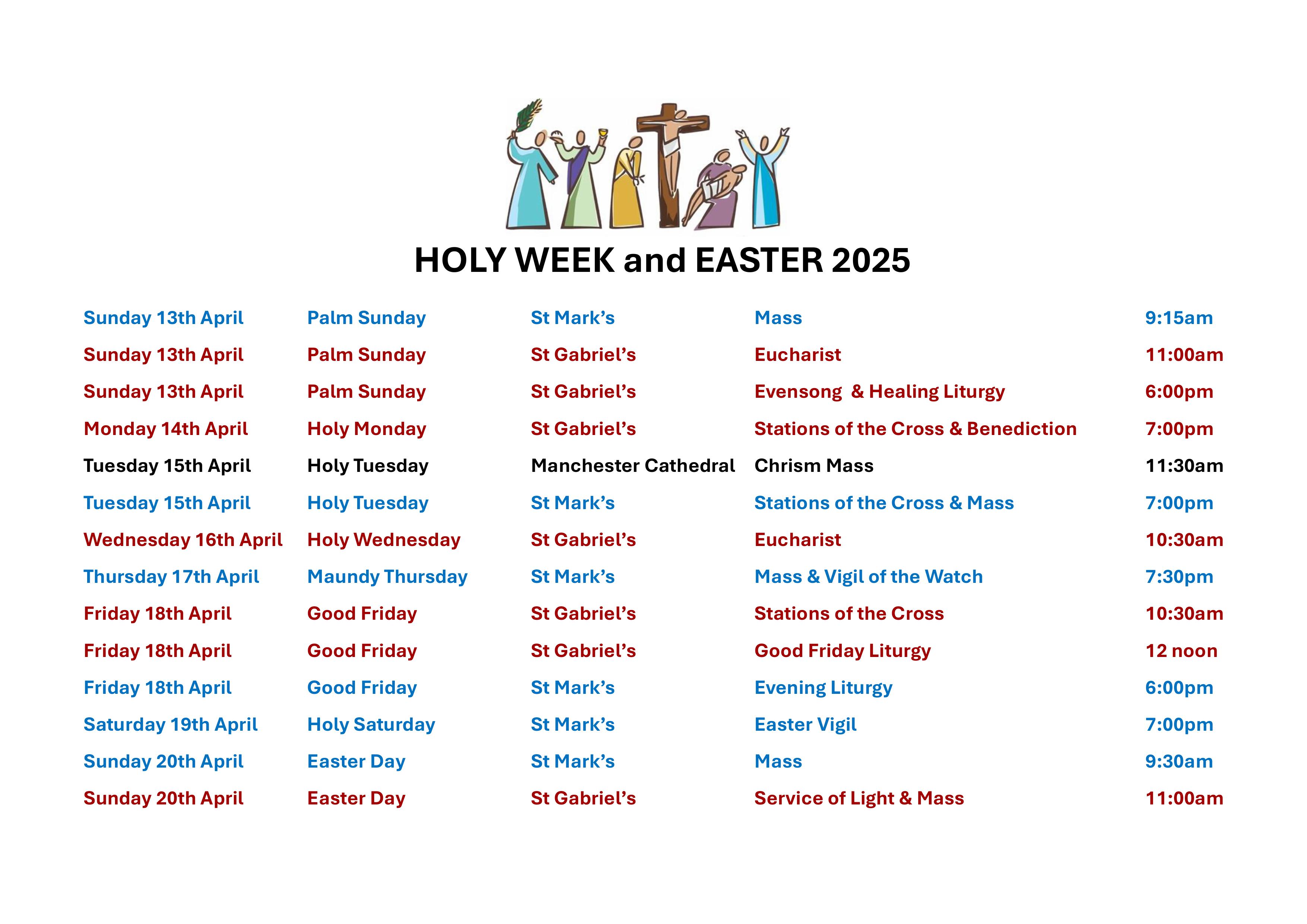 Holy Week and Easter 2025 – Parish Church of St Mark Chadderton